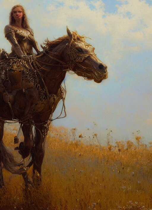 Lexica - Portrait of one meadow metal horse by gaston bussiere, anna ...