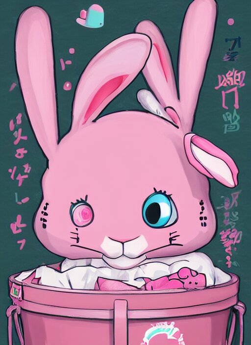 Lexica - Realistic detailed semirealism anthropomorphic pink rabbit ...