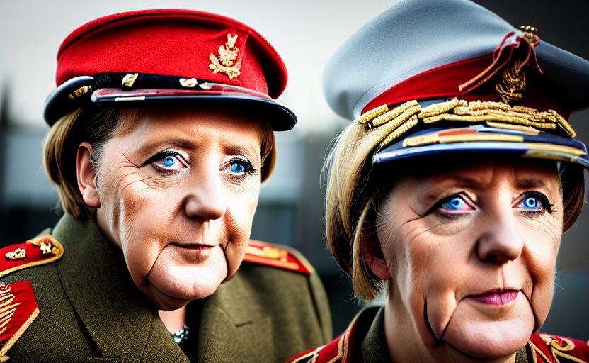 Lexica - Portrait of angela merkel dressed as a military officer ...