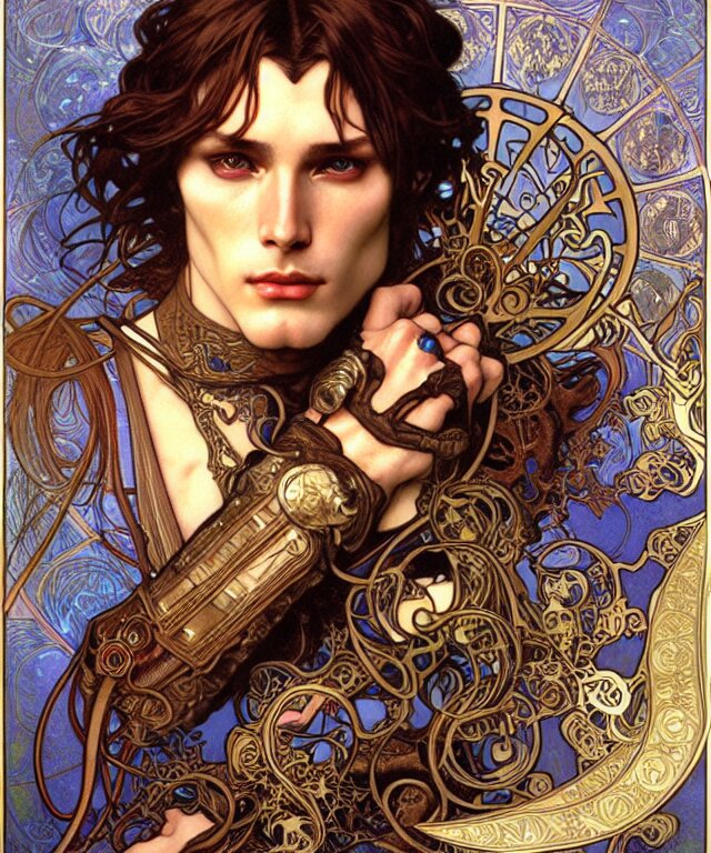 Lexica - Realistic detailed face portrait of a handsome male wizard in ...