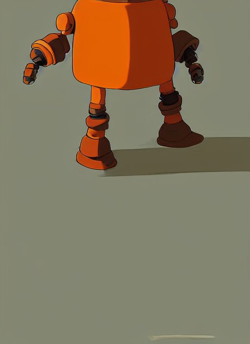 Lexica - A study of cell shaded cartoon of an orange robot monk from ...