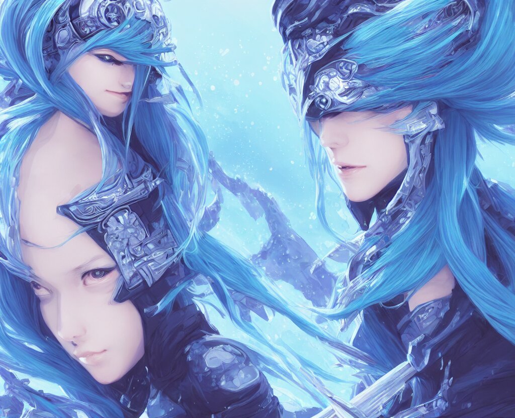 Lexica - Portrait light cyan hair ninja gaiden girl, black plus little ...