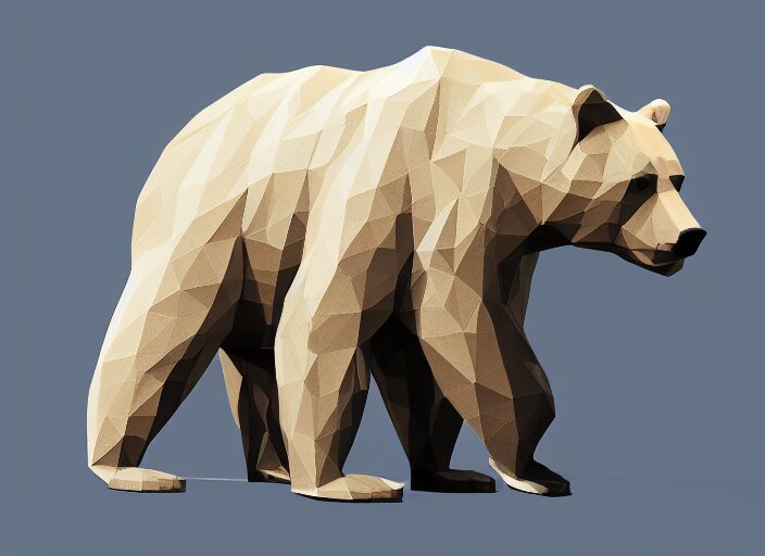 Lexica - Low polygon render of a bear, on a white background, isometric ...
