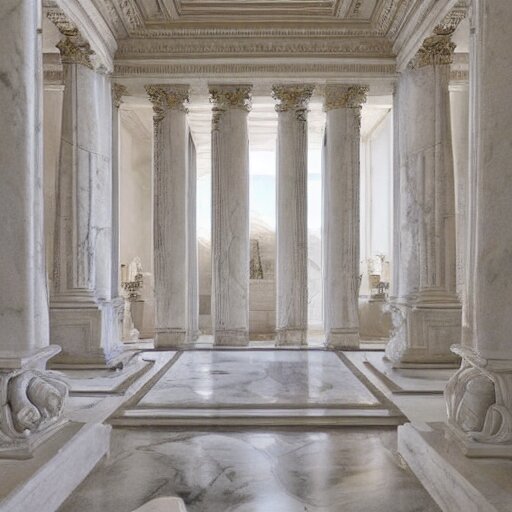 a marble room carved from the marble flesh of god, beautiful in ...