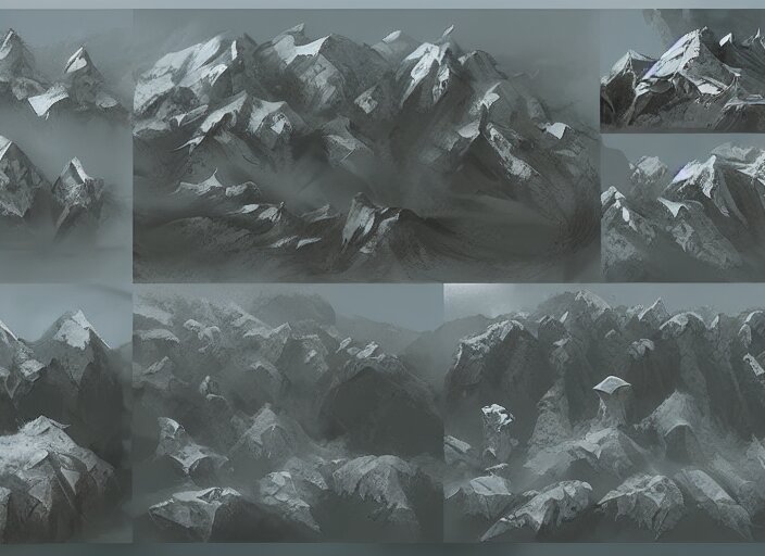 Lexica - Set of mountains, concept art by senior environment artist, polycount, environmental ...