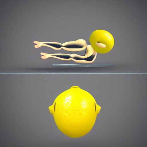 Lexica - A lemon in shape of a human with legs of lemons and round body ...