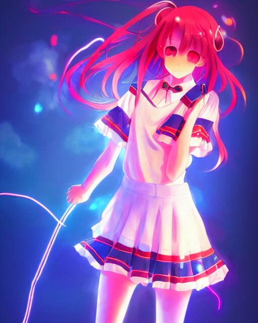 anime style, vivid, expressive, full body, 4 k, painting, a cute ...