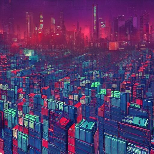 Lexica - “ city made of shipping containers, cyberpunk art by vincent ...