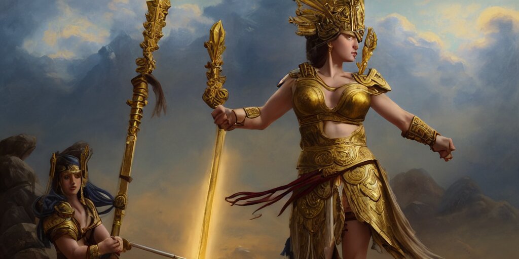 Lexica - Painting of a cinematic still of a beautiful female gladiator ...