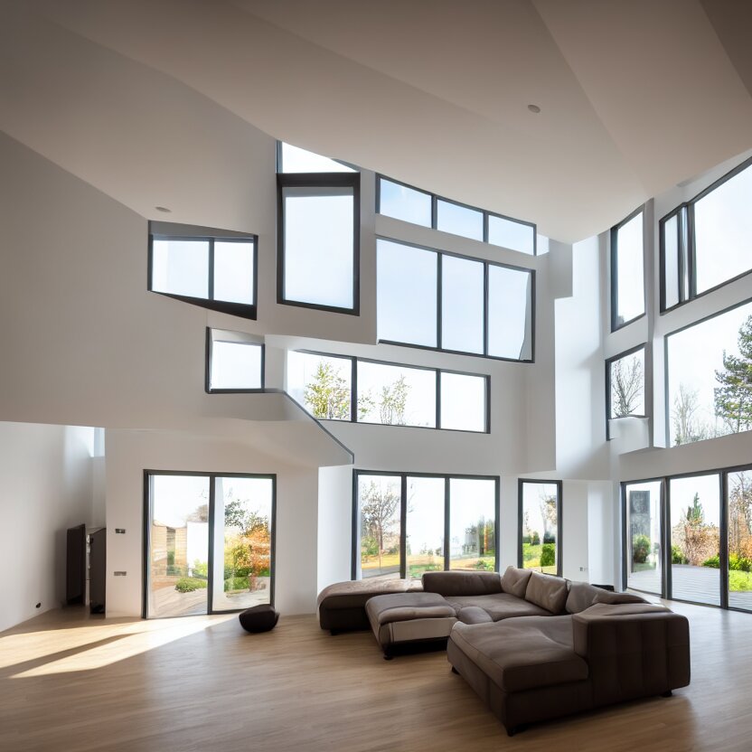 Lexica - Interior photograph of a bright modern house, 8k, ultra HD