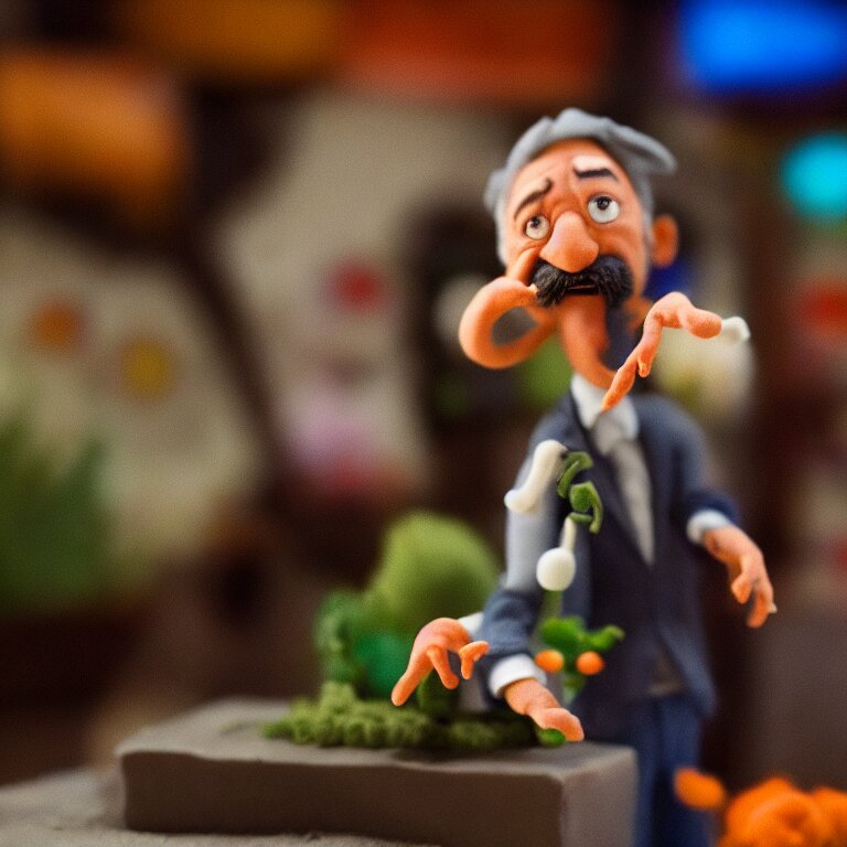 a cinematic film still of a claymation stop motion film starring ...