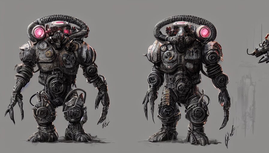 Lexica - Fallout creatures concept art, black background, vibrant ...