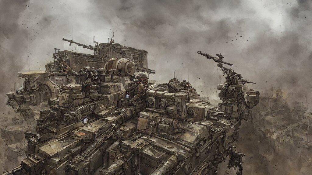 Lexica - Overview of dieselpunk heavy machine gun position ...