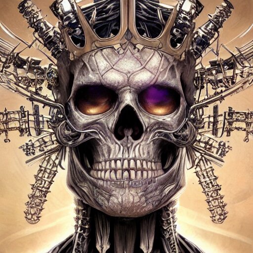 Lexica - Ultra realistic illustration of the cybernetic skeleton king ...