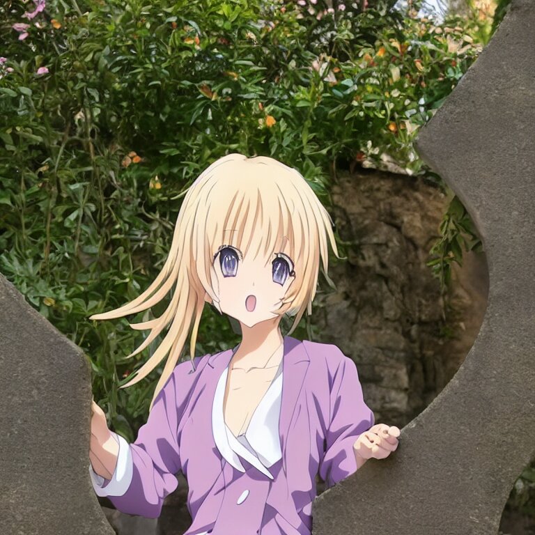 Lexica - Close up portrait of a very cute blonde anime girl idol ...