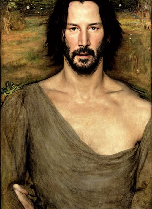 Lexica - A beautiful painting of keanu reeves by John Everett Millais ...
