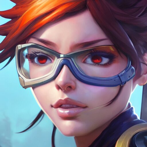 Lexica - Highly detailed extreme closeup portrait of tracer from ...