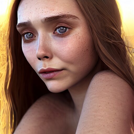 Lexica - Nymph render of a very beautiful 3d elizabeth olsen, long hair ...