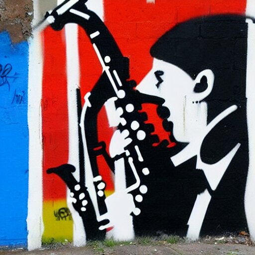Lexica - Graffiti by Banksy of Vladimir putin playing the saxophone