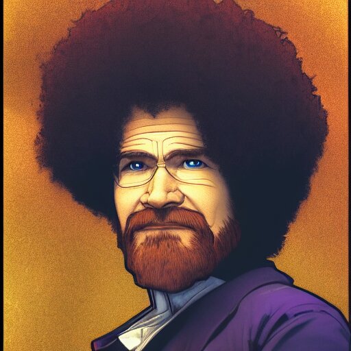Lexica - A portrait of a Bob Ross , fantasy, David production, anime ...