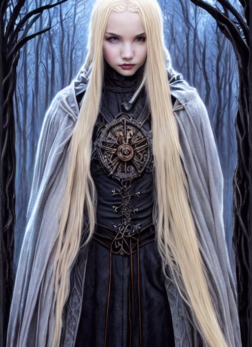 Lexica - Mystical gothic mage blonde braided hair dove cameron in the ...