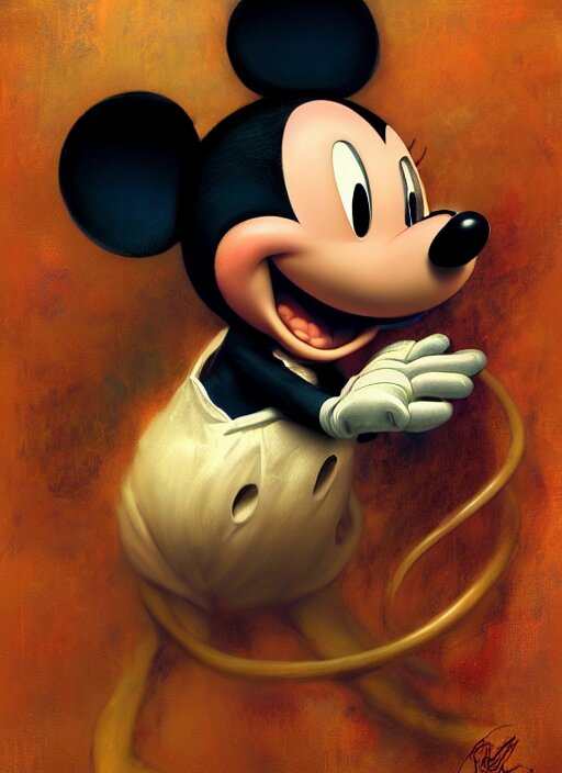 Lexica - A beautiful portrait of dead Mickey Mouse corpse, digital art ...