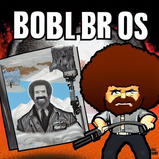 Lexica - Bob ross in the style of duke nukem, full body, holding ...