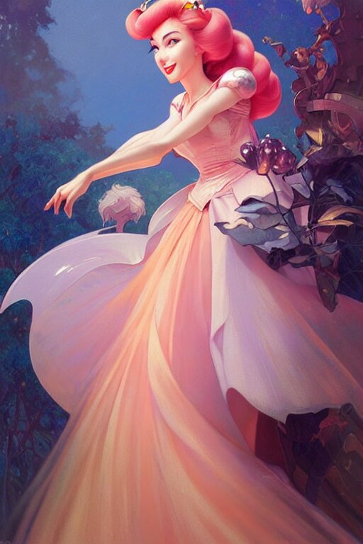 Lexica - Princess peach profile picture by Margaret Keane, dynamic pose ...