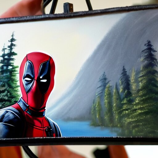 Lexica - A closeup photorealistic photograph of bob ross working on a ...