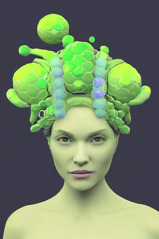 Lexica - Epic 3 d sculpture of trans model, mesh headdress, 2 0 mm ...