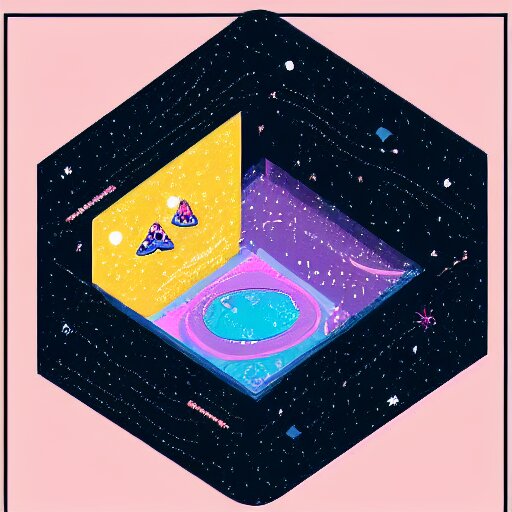 Lexica - Cute isometric galaxy