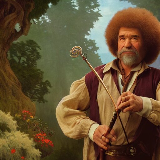 Lexica - An ultra detailed tarot card of bob ross smoking a pipe and ...