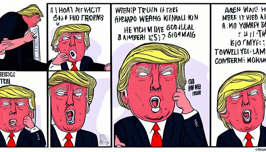 Lexica - Donald trump crying like a baby, political illustration, comic ...
