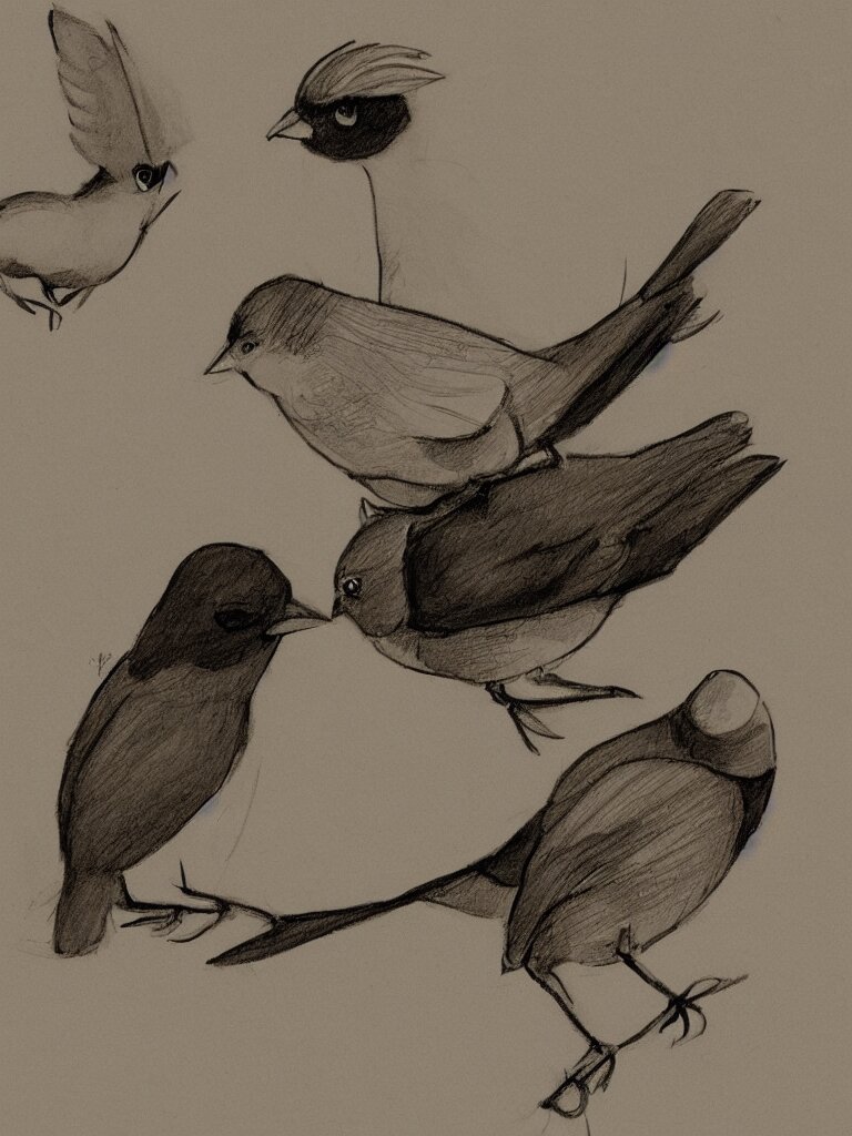 bird and boy sketches by concept artists, blunt borders, rule of ...