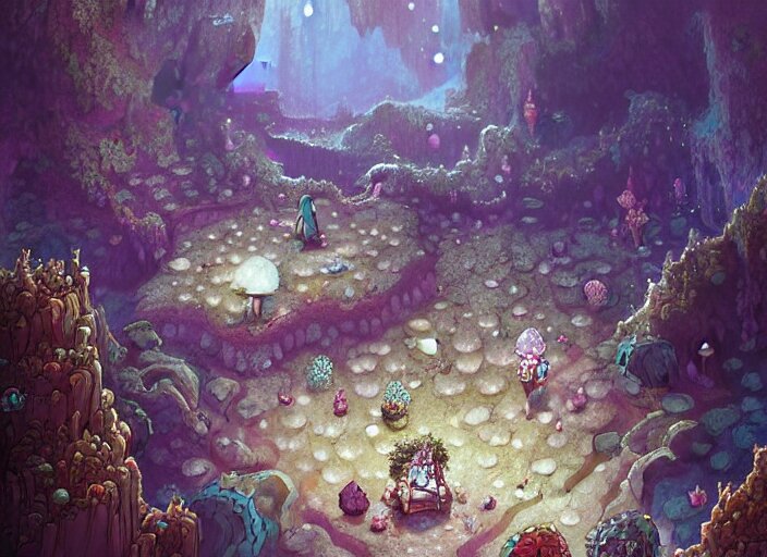 Lexica - Dramatic art - portrait of the underground hallow cavern layer ...