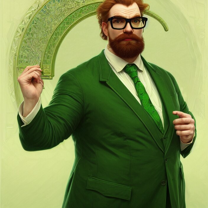 Lexica - Symmetry! portrait of a large white ginger man, wearing a ...