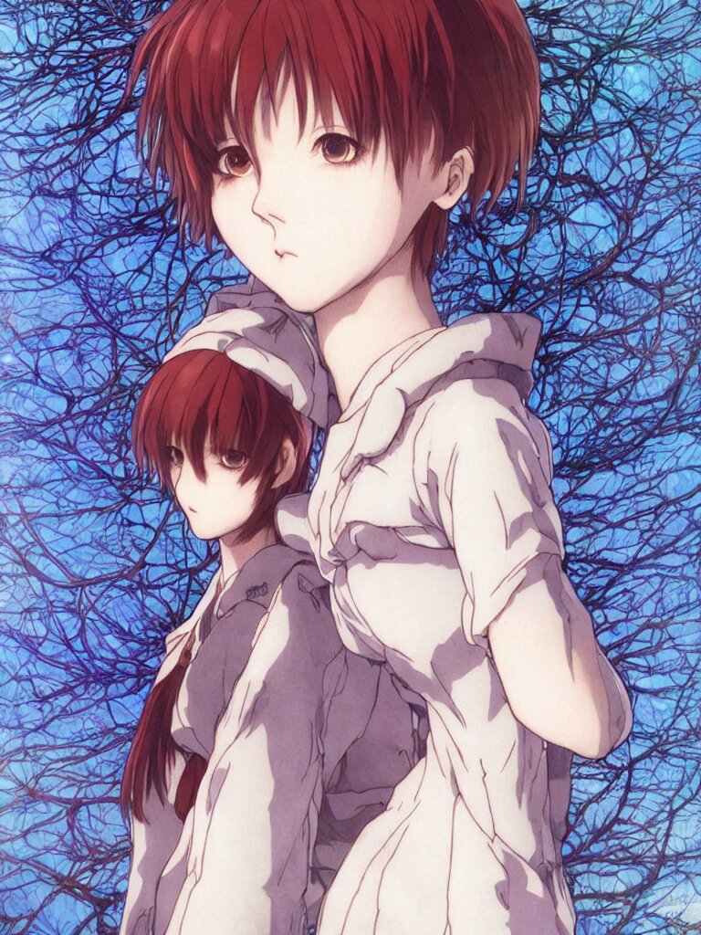 Lexica - Lain ayanami thorncrown gaze, with female northern golden ...