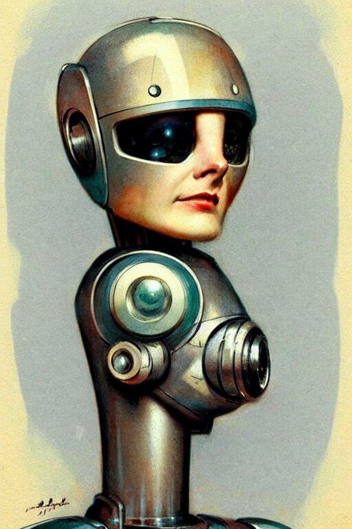 Lexica - ( ( ( ( ( 1 9 5 0 s retro future robot android head. muted ...