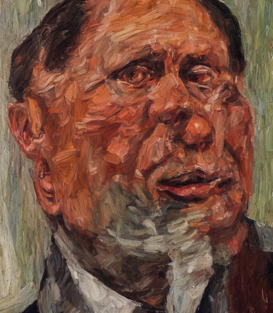 Lexica - Closeup shot of putin in the style of lucian freud self ...