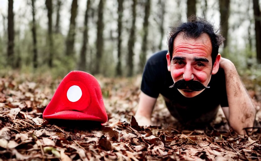 Lexica - Italian man with a mustache dressed as mario wearing a solid ...