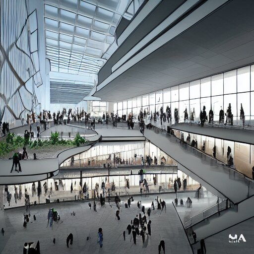 Lexica - Section plan of cultural centre designed by OMA, big foyer ...