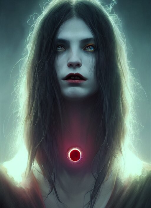 Lexica - Full face epic portrait, vampire with glowing eyes, elden ring ...