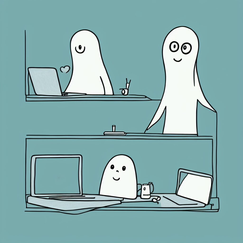 Lexica - Illustration of a cute friendly ghost with glasses with a ...