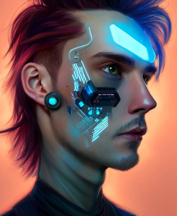 Lexica - A whirlwind inside the metaverse, guy, male, man, machine face ...