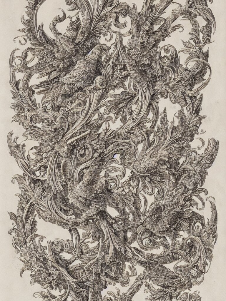 Lexica - Beautiful decorative ornamental engraving with classical ...