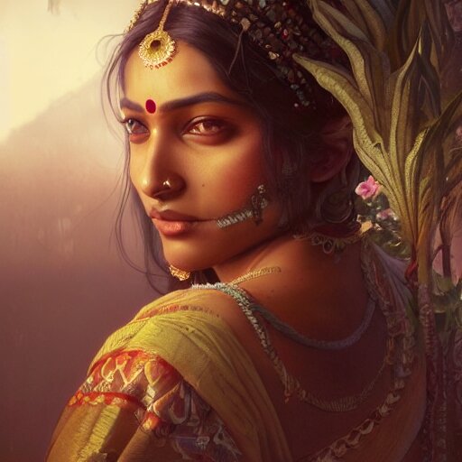 Lexica - South indian woman, sari, ultra realistic, concept art ...
