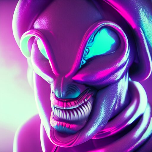 Lexica - Synthwave alien face with neon tattos, detailed face, sharp ...