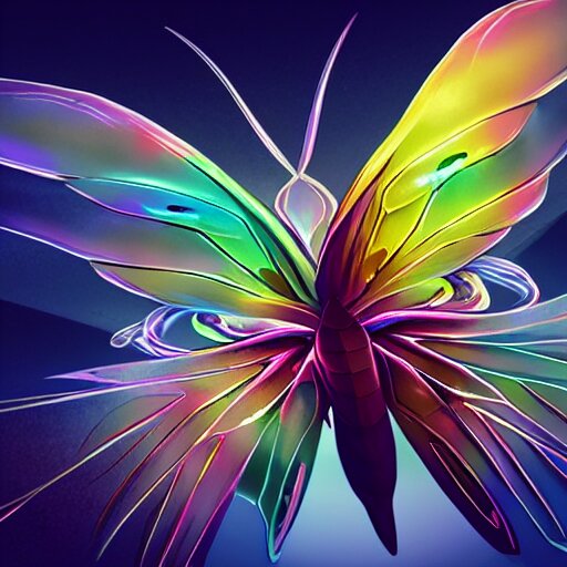 Lexica - A phoenix butterfly with six wings ， trending on art station ...