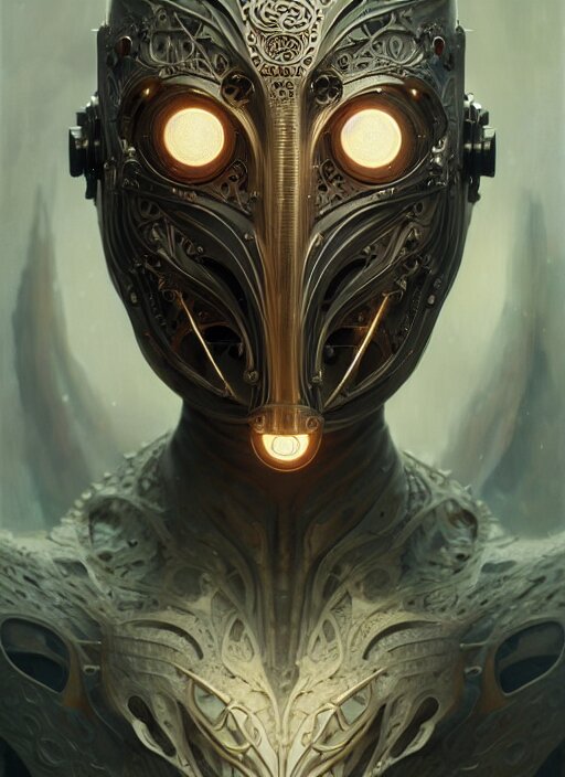 Lexica - Organic cyborg drahon mask, diffuse lighting, fantasy ...