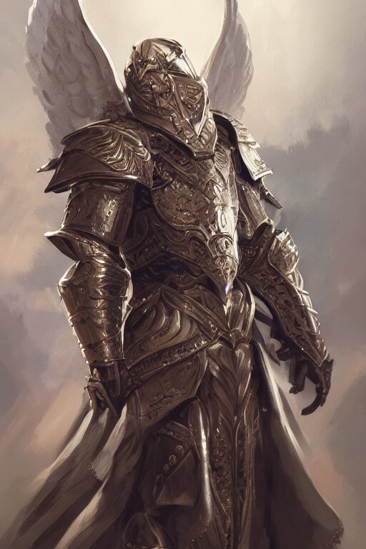 Lexica - Full portrait of Magical Knight, holy armor, ornamental, angel themed, male, ornamental ...